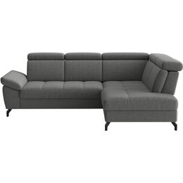 Sit & More Ecksofa SIT & MORE "Vanity", grau, B:254cm H:84cm T:197cm, 100% Polyester, Sofas, Ecksofa, Inkl.Sitz-,Kopf-und Armteilverstellung