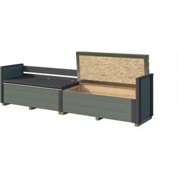 Sitztruhe Weka "optionale Erweiterung f&uuml;r Gartenhaus Killarney", graugr&uuml;n, antharzit, B:50cm H:63cm T:235cm, Massivholz, Sitzb&auml;nke, verschiedene Farben und Gr&ouml;&szlig;en