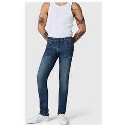 Slim-fit-Jeans PEAK TIME "M&uuml;nchen", Herren, Gr. 33, L&auml;nge 32, blau, Denim/Jeans, 87% Baumwolle, 11% Polyester, 2% Elasthan, Abriebeffekte, Destroyed-Effekte, Basic, slim fit lang, Jeans Slim-fit-Jeans, Herren Jeans mit Destroyed-Optik