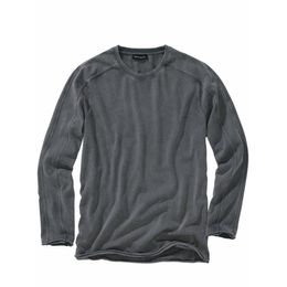 Mey & Edlich Mey & Edlich Herren Getopptes Longsleeve Grau 100 % Baumwolle