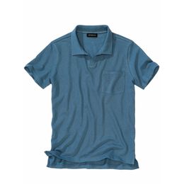 Mey & Edlich Mey & Edlich Herren Struktur-Polo Blau 100 % Baumwolle