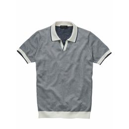 Mey & Edlich Mey & Edlich Herren Feinstruktur-Polo Blau 100 % Baumwolle