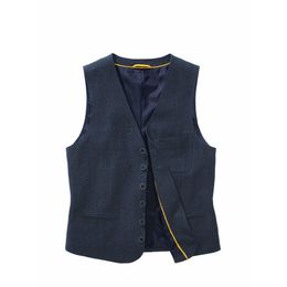 Mey & Edlich Mey & Edlich Herren Seersucker-Leinenweste Blau 97 % Leinen, 3 % Elasthan