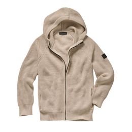 Mey & Edlich Mey & Edlich Herren Gestrickte Kapuzenjacke Beige 80 % Baumwolle, 20 % Wolle