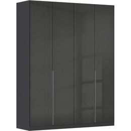 Dreht&uuml;renschrank OTTO HOME "Kleiderschrank Schrank Garderobe AGORDO Schlafzimmer", grau (graumetallic, effektgrau hochglanz), B:181cm H:229cm T:54cm, Holzwerkstoff, Schr&auml;nke, Dreht&uuml;renschrank, durchdachte Innenausstattung, in 8 Breiten und 2 H&ouml;hen MADE IN GERMANY, Topseller