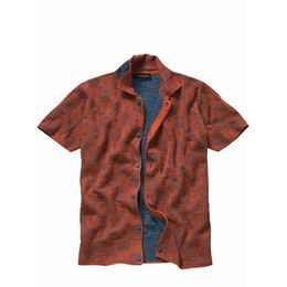 Mey & Edlich Mey & Edlich Herren Relief-Polo Rot 100 % Baumwolle