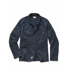 Herrlicher Herren Fischgr&auml;t-Jacke Bunchy Blau 50 % Baumwolle, 50 % Leinen