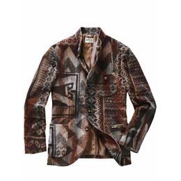 Luis Trenker Herren Sakko Lusandro Patchwork Braun 100 % Baumwolle