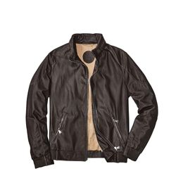 Heinz Bauer Manufakt Herren Collab-Lederblouson Braun Obermaterial: Kalbleder