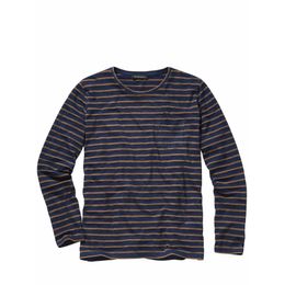 Mey & Edlich Mey & Edlich Herren Streifen-Shirt Blau 76 % Baumwolle, 18 % Viskose, 6 % Polyester