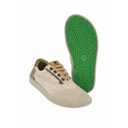 Satorisan S.L Herren Hatko Vintage Beige Leinen mit Veloursleder (Rind)