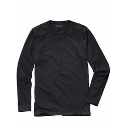 Mey & Edlich Mey & Edlich Herren Benchmark Rundhals Langarm Schwarz 100 % Baumwolle