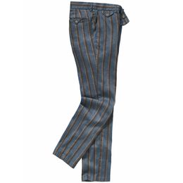 Mey & Edlich Mey & Edlich Herren Streifenchino Essenza Blau 50 % Baumwolle, 48 % Leinen, 2 % Elasthan