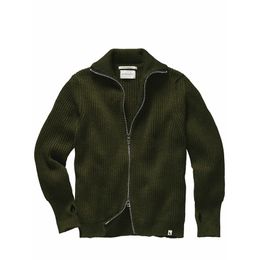 Peregrine Herren Fisherman-Cardigan Gr&uuml;n 100 % Wolle (Merino)
