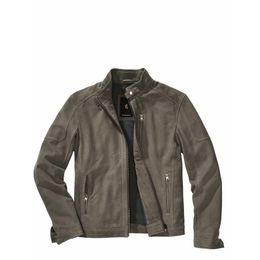 Mey & Edlich Mey & Edlich Herren Velvet-Racer-Lederjacke Gr&uuml;n 100 % Ziegenvelours