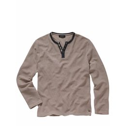 Mey & Edlich Mey & Edlich Herren Strukturiertes Henley Beige 80 % Baumwolle (bio), 20 % Polyester