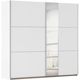 Schwebet&uuml;renschrank Rauch "Kleiderschrank Schrank Garderobe ASTANA", wei&szlig; (alpinwei&szlig;), B:218cm H:210cm T:59cm, Holzwerkstoff, Schr&auml;nke, Schwebet&uuml;renschrank, mit 3 Spiegelelementen, Metallgriffleisten alufarbig MADE IN GERMANY