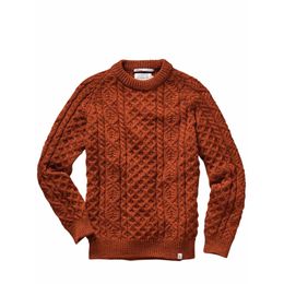 Peregrine Herren Pullover Hudson Aran Orange 100 % Wolle