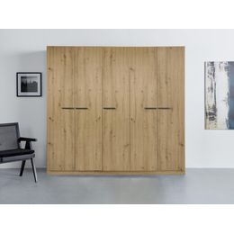 Dreht&uuml;renschrank Rauch "Kleiderschrank Schrank Garderobe OTELI inkl. Inneneinteilung", braun (eiche artisan), B:226cm H:210cm T:54cm, Holzwerkstoff, Schr&auml;nke, Dreht&uuml;renschrank, mit zus&auml;tzlichen Einlegeb&ouml;den, optional mit Spiegel MADE IN GERMANY