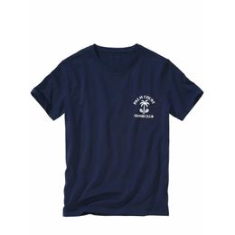 Mey & Edlich Mey & Edlich Herren T-Shirt Palm Court Tennis Club Blau 100 % Baumwolle