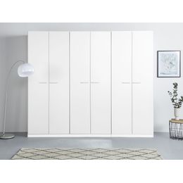 Dreht&uuml;renschrank Rauch "Kleiderschrank Schrank Garderobe OTELI inkl. Inneneinteilung", wei&szlig; (alpinwei&szlig;), B:271cm H:229cm T:54cm, Holzwerkstoff, Schr&auml;nke, Dreht&uuml;renschrank, mit zus&auml;tzlichen Einlegeb&ouml;den, optional mit Spiegel MADE IN GERMANY