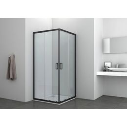Eckdusche Sanotechnik "S-Line", schwarz (schwarz matt), B:78,5cm H:190cm T:78,5cm, Duschkabinen, f&uuml;r Breiten von 78,5-90 cm, 190 cm H&ouml;he
