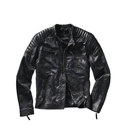 Lederwerk Herren Bikerjacke IV Schwarz Lammnappa