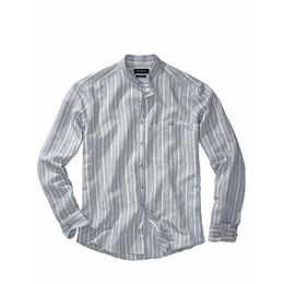 Mey & Edlich Mey & Edlich Herren Gechilltes Streifenhemd Blau 48 % Hanf, 42 % Baumwolle, 10 % Wolle