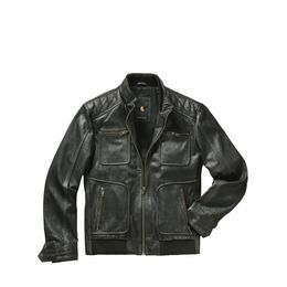 Mey & Edlich Mey & Edlich Herren Rub-off-Lederjacke Schwarz Lammnappa