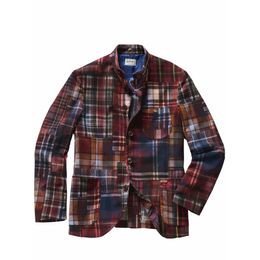 Luis Trenker Herren Cordsakko Lusandro Check Blau 100 % Baumwolle