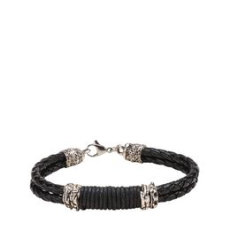 Mey & Edlich Mey & Edlich Herren Massives Lederarmband Schwarz Rindleder