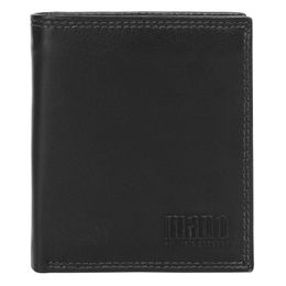 Geldb&ouml;rse mano "SUTURA", Damen, schwarz, Leder, unifarben, Kleinlederwaren, echt Leder