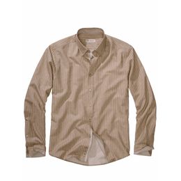 Mey & Edlich Mey & Edlich Herren Nadelstreifenshirt Basta Beige 100 % Baumwolle