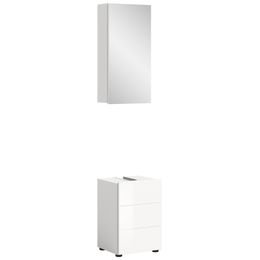 Badm&ouml;bel-Set Welltime "BIEL, 2 teilig, inkl. Beleuchtung, MDF Front, Rillenoptik", wei&szlig;, B:38cm H:190cm T:34cm, Holzwerkstoff, Kastenm&ouml;bel-Sets, Badm&ouml;bel-Set, Badm&ouml;bel, Kombination, Kombi, Badezimmer, Badkombination, Badschrank