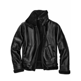 Mey & Edlich Mey & Edlich Herren B3 Lammfelljacke Schwarz Lammfell