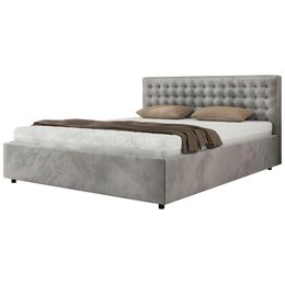 H&ouml;ffner Polsterbett 140x200 Hellgrau mit Bettkasten Pavo Classic &brvbar; grau &brvbar; Ma&szlig;e (cm): B: 148 H: 91 &raquo; H&ouml;ffner
