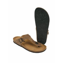 Plakton Herren Kork-Zehentreter Braun Obermaterial und Decksohle: Rindleder