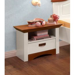 Nachtkonsole OTTO HOME "Konrad", wei&szlig; (wei&szlig;, kirschbaumfarben), B:56cm H:45cm T:39cm, Sideboards, Nachtkonsole, aus massiver, FSC-zertifizierter Kiefer