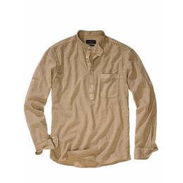 Mey & Edlich Mey & Edlich Herren Krempelhemd Beige 70 % Baumwolle, 30 % Leinen