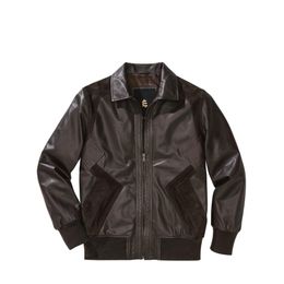 Mey & Edlich Mey & Edlich Herren Lederjacke Pub Braun Obermaterial: Lammnappaleder, Ziegenveloursleder