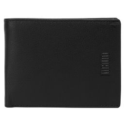 Geldb&ouml;rse mano "MEDIO", Damen, schwarz, Leder, unifarben, Kleinlederwaren, echt Leder