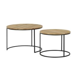 H&ouml;ffner Couchtisch 2er Set Illesheim holzfarben Ma&szlig;e (cm): H: 5 &Oslash;: 75 &raquo; H&ouml;ffner