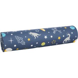 Nackenkissen Paidi "mit verschiedenen Motiven, 85 cm L&auml;nge, Baumwolle, Bettkantenschutz", dinos im weltall, L:85cm &Oslash;:20cm, Baumwolle, Funktionskissen, Aufsteckkissen, abnehmbarer und waschbarer Bezug, R&uuml;ckenkissen