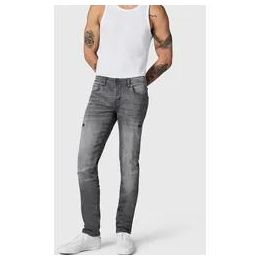 Slim-fit-Jeans PEAK TIME "M&uuml;nchen", Herren, Gr. 36, L&auml;nge 34, grau (hellgrau), Denim/Jeans, 87% Baumwolle, 11% Polyester, 2% Elasthan, Abriebeffekte, Destroyed-Effekte, Basic, slim fit lang, Jeans Slim-fit-Jeans, Herren Jeans mit Destroyed-Optik