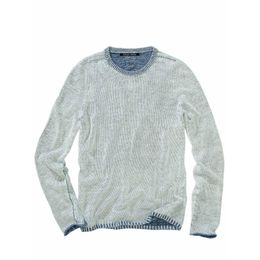 Hannes Roether Herren Pullover so10so Wei&szlig; 50 % Leinen, 45 % Baumwolle, 5 % Kaschmir