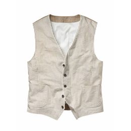 Mey & Edlich Mey & Edlich Herren Louisiana-Weste Beige Seersucker: 99 % Baumwolle, 1 % Elasthan
