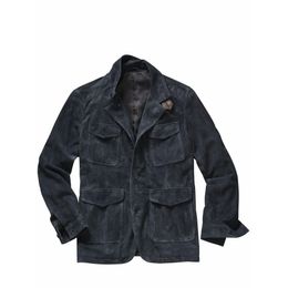 Mey & Edlich Mey & Edlich Herren Leder-Feld-Jackett Blau Obermaterial: Ziegenveloursleder