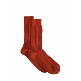 Mey & Edlich Mey & Edlich Herren Riffel-Businesssocke Orange 80 % Baumwolle, 20 % Polyamid