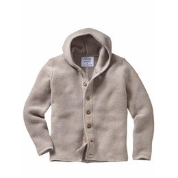 Liebling Herren Alpen-Hoodie-Jacke Thomas II Grau 100 % Schurwolle