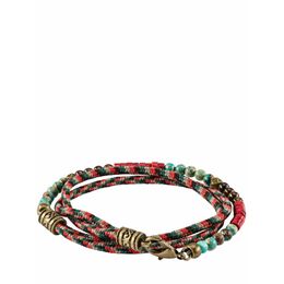 Mey & Edlich Mey & Edlich Herren Buffet-Armband Braun Baumwolle, Tigerauge, Jaspis, Messing (vergoldet), Zinn (vergoldet)